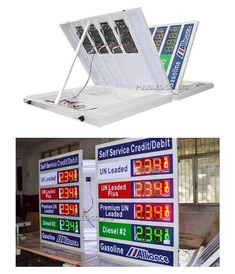 Outdoor LED Programming Sign Display for Gas Stations