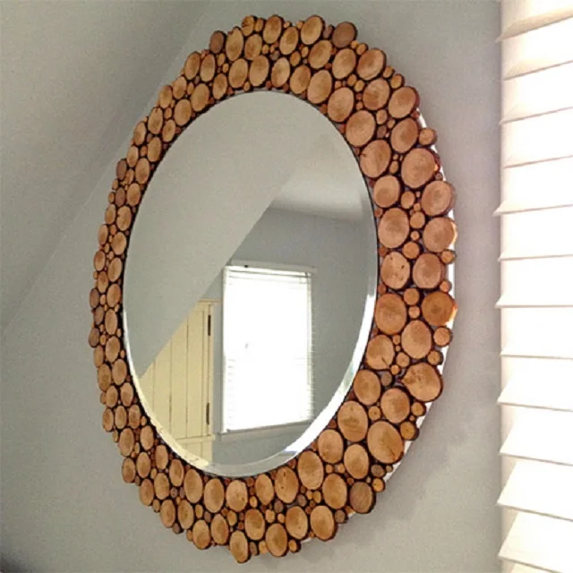 Handmade Creative Design Wooden Wall Mirror For Room Hotel Wall ...