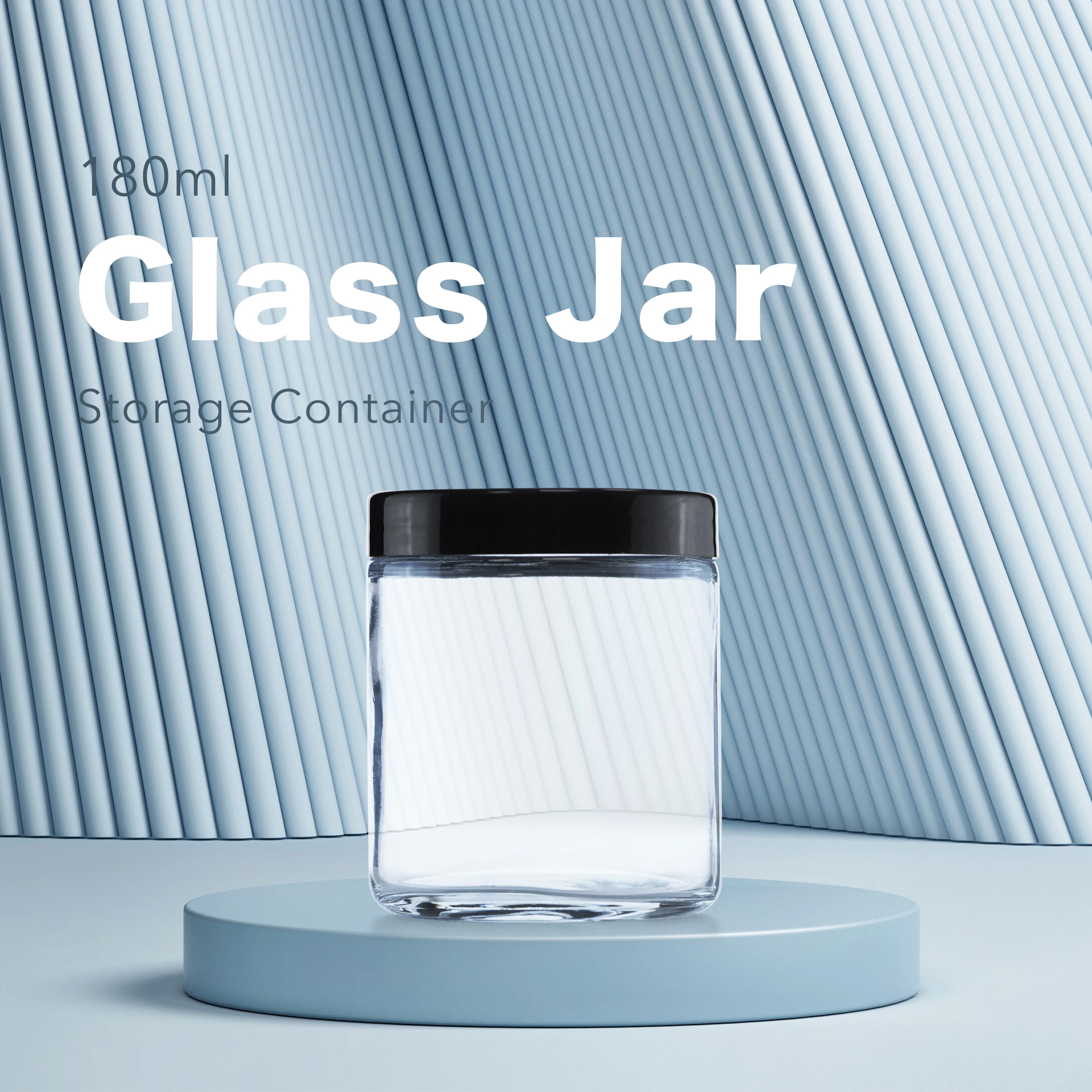 6oz 180g 180ml Glass Jar With Round Lid For Health Food Packing Luxury ...