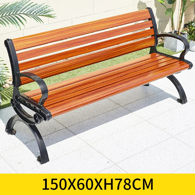 Modern Composite Outdoor Bench with Wood Slat Design - OEM Available