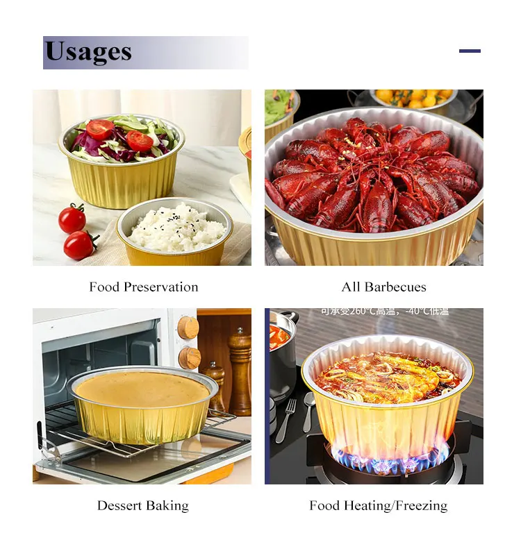 Hot Food Packing Disposable Gold Foil Meal Bowl Containers Takeaway ...