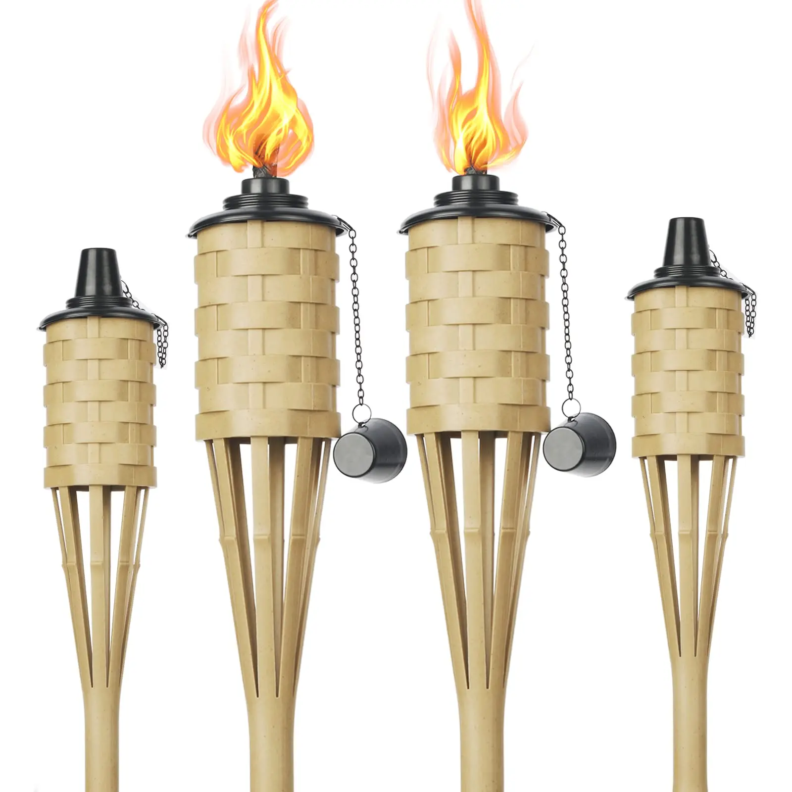 Natural Vintage Bamboo Garden Torch Light Weather Resistant Horizon ...