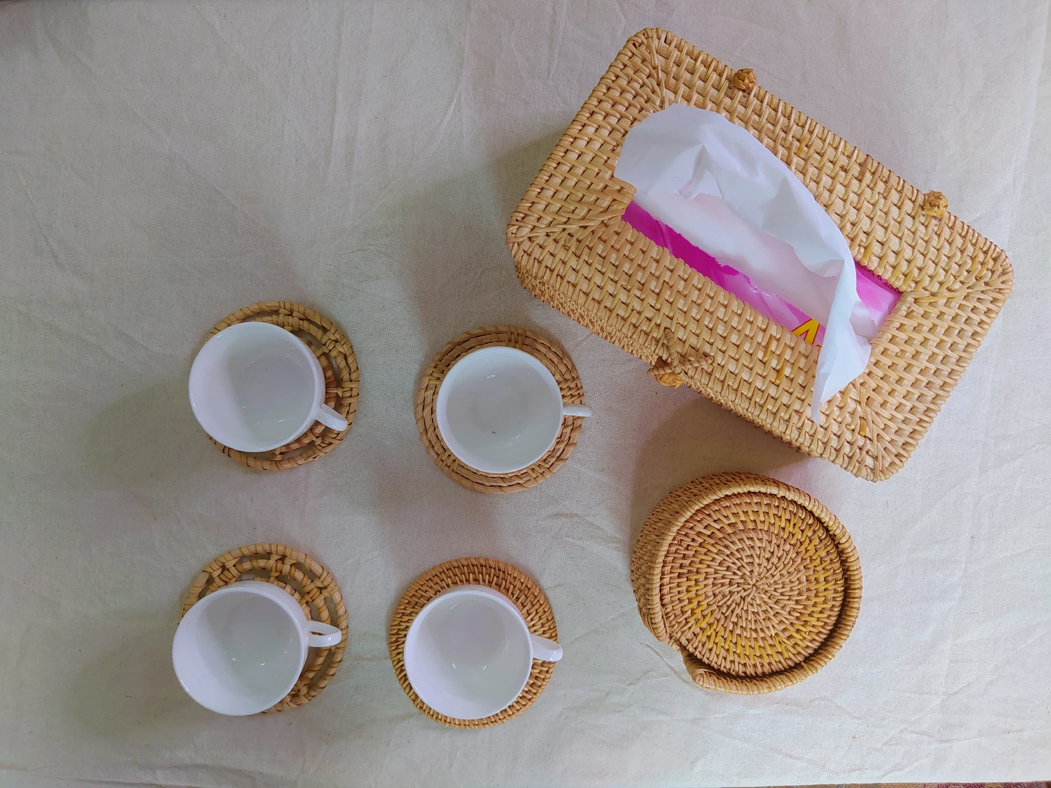 Water Hyacinth Tissue Box Tissue Box Storage Organizer Roll Paper ...