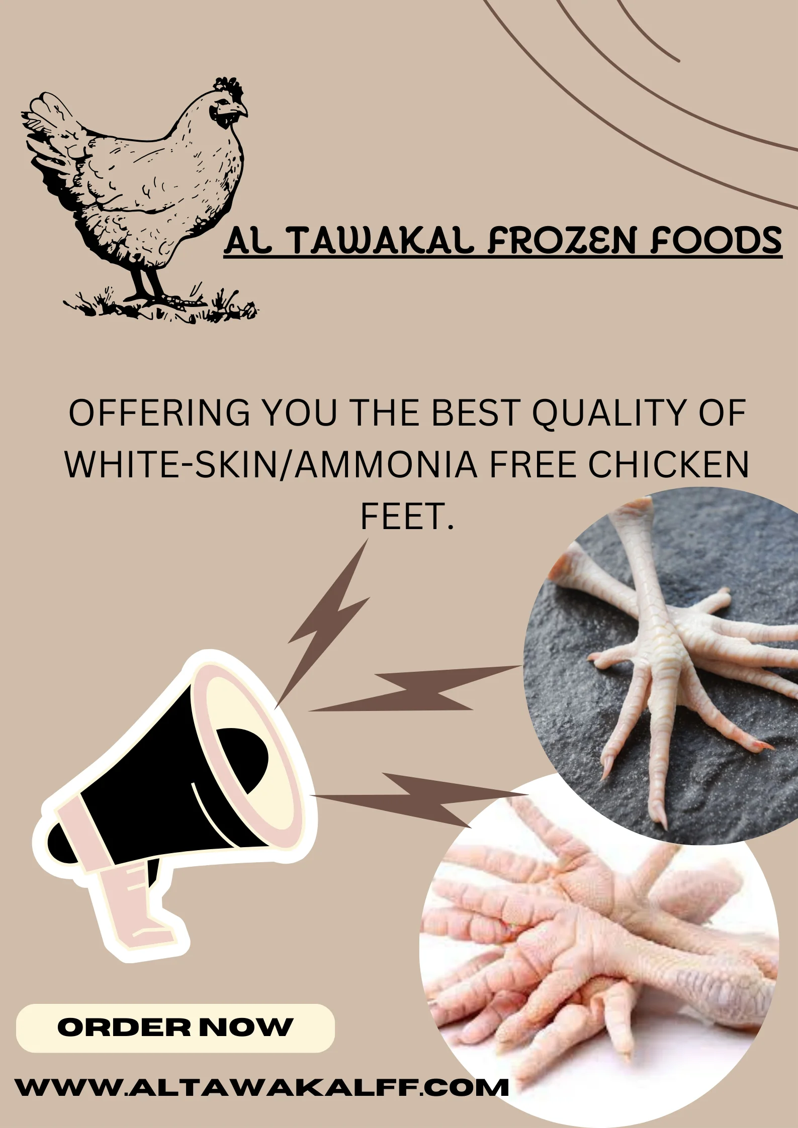 Frozen Chicken Feet Export Quality Featherless White Skin Ammonia Free ...