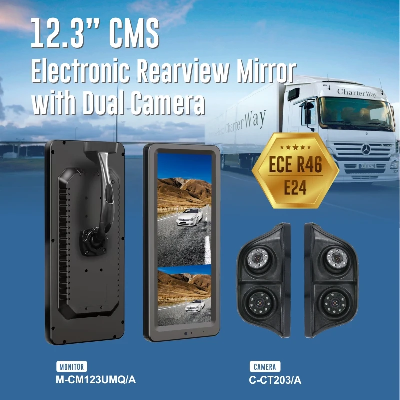 12.3 Inch Cms System Ece-r46 & R10 Passed Electronic Rearview Mirror With Dual Camera - Buy ...