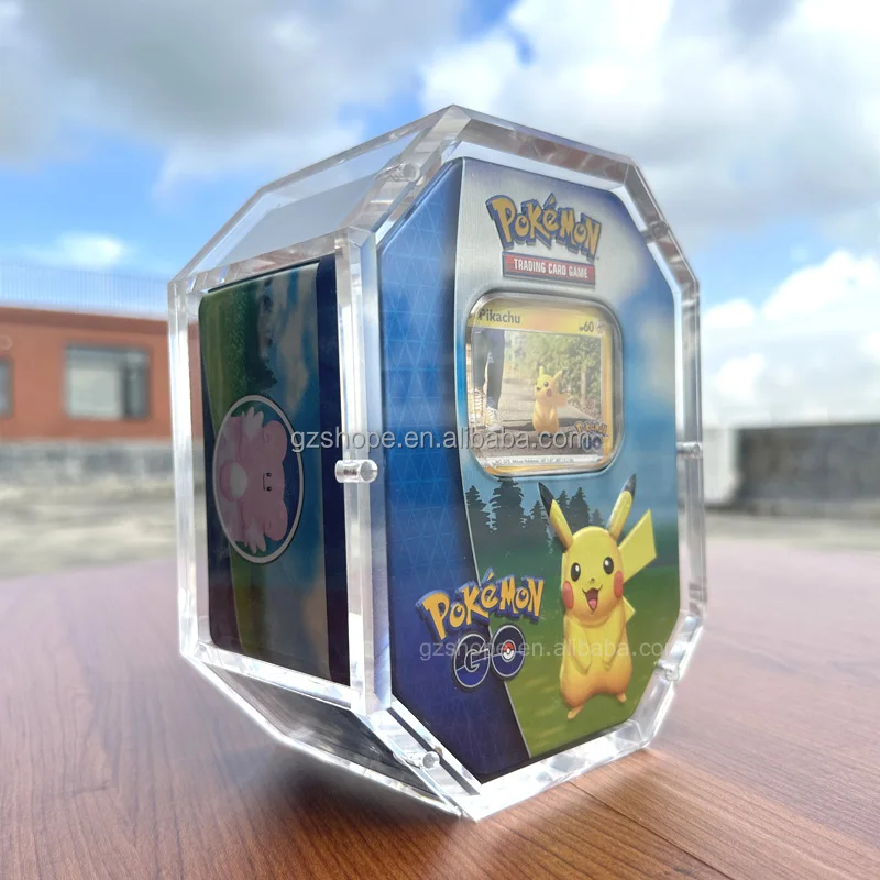 Shp Custom Transparent Acrylic Pokemon Tin Box Strong Magnetic Lid ...