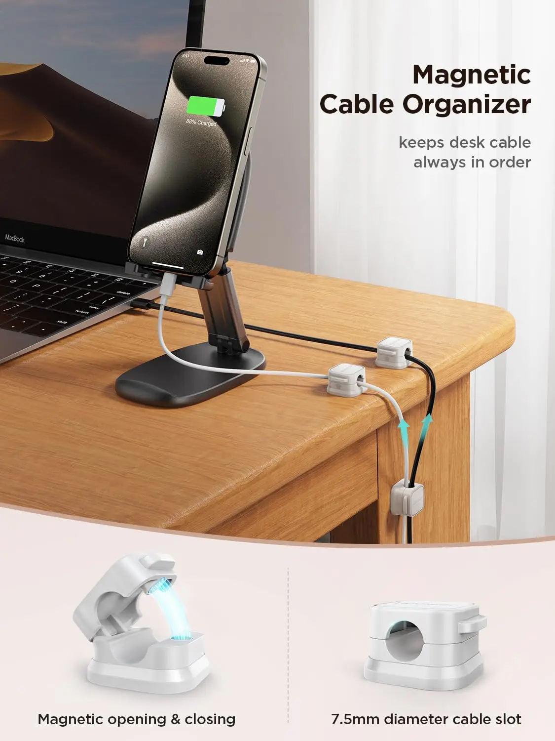 Under Desk Cable Magnetic Management - Organize with Ease