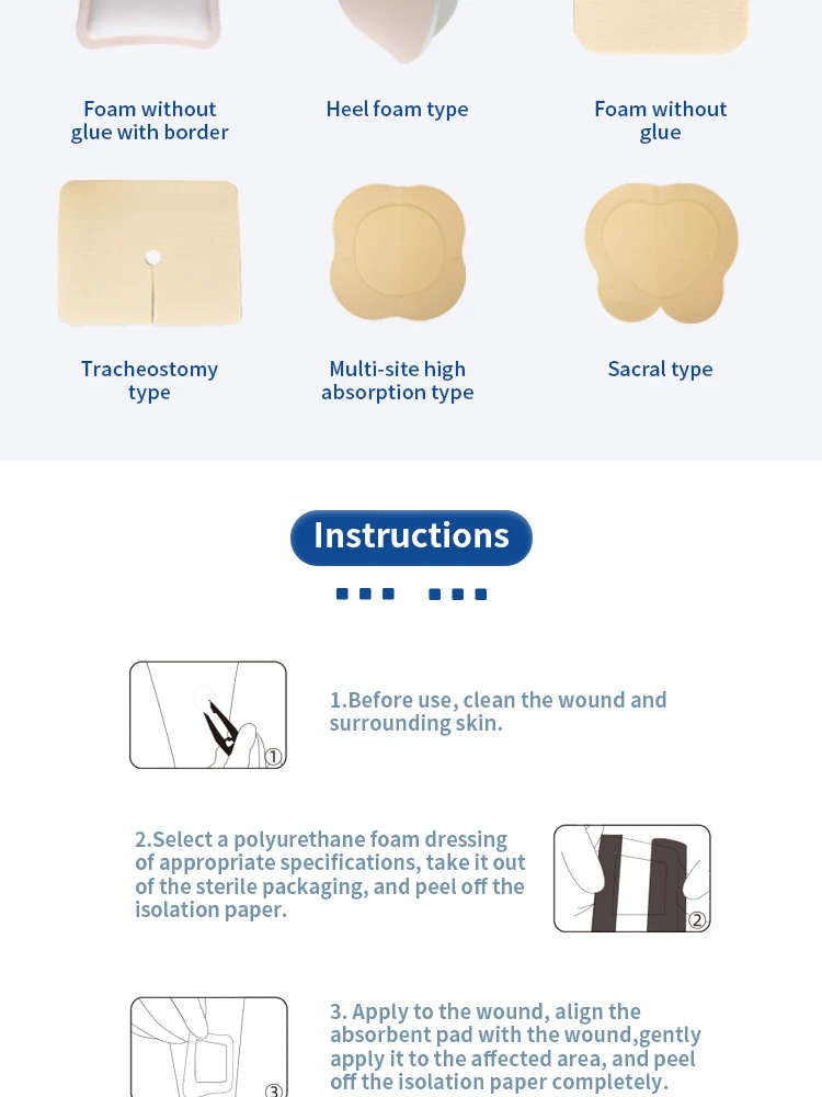Five-layer Foam Silicone Adhesive Bandages for Pressure Ulcer Prevention