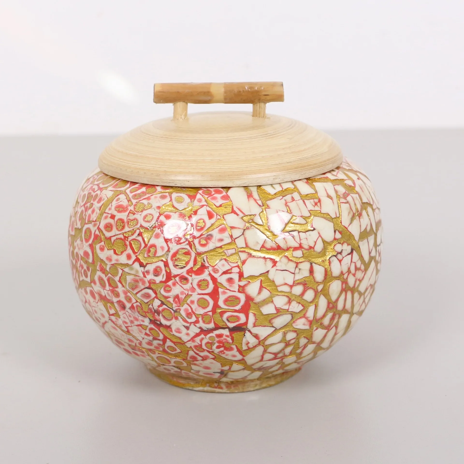 Luxury spun bamboo lacquer jar container box best price natural jars ...
