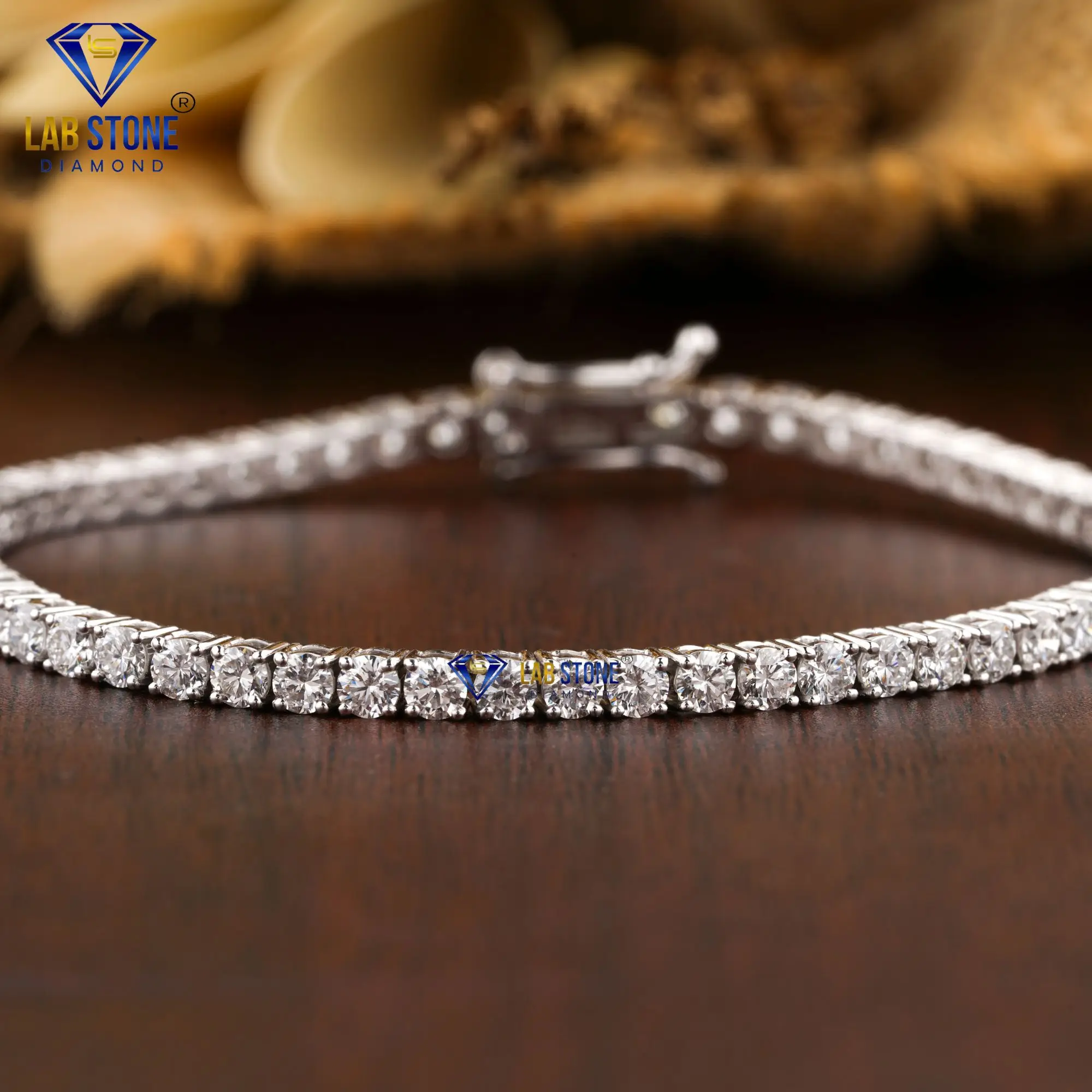 1.20 Tdw Round Brilliant Cut Diamond Tennis Bracelet 18k White Gold Cvd ...