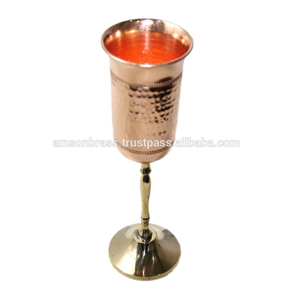High Quality Embossed Metal Brass Wine Goblet Decorative Tumbler Glass ...