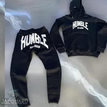 Tracksuit Hoodies Custom Embroidered Puff Print Streetwear Tracksuits ...