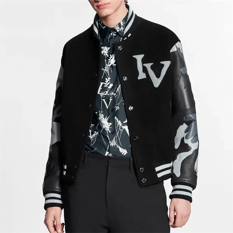 Street Wear Varsity Jacket Men's Wool Leather Letterman Jackets ...