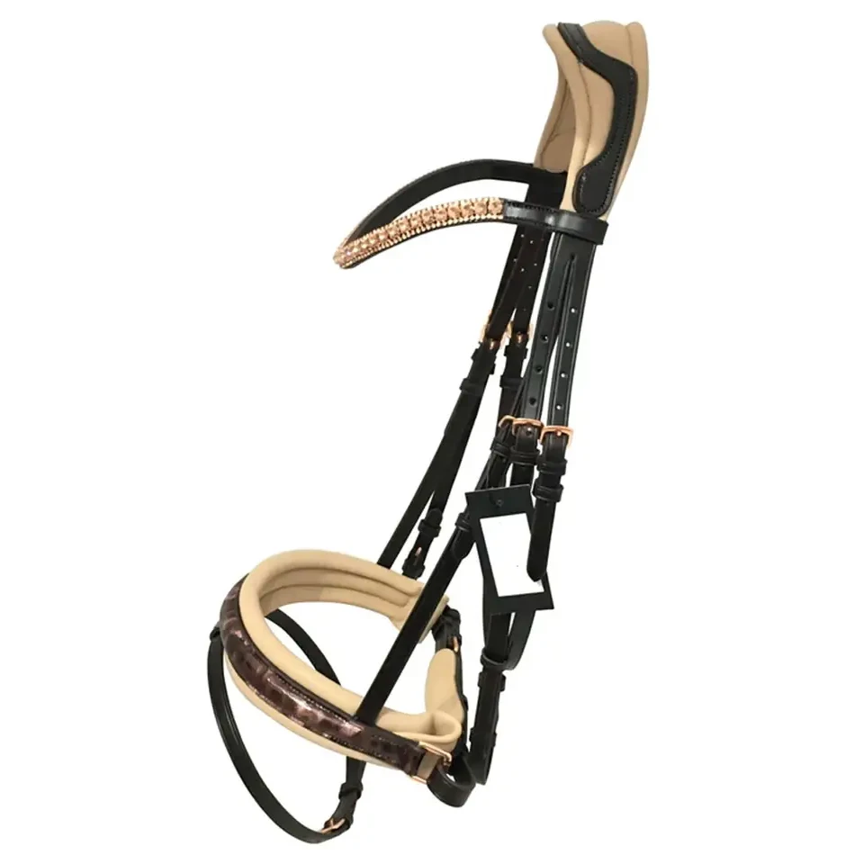 Fancy Leather Horse Bridle With Anatomic Shape And Soft Padded ...