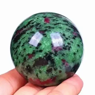 Uv Reactive Genuine Natural Stones Ruby Zoisite Sphere Healing Hand Carved Polished Crystal Ball ...