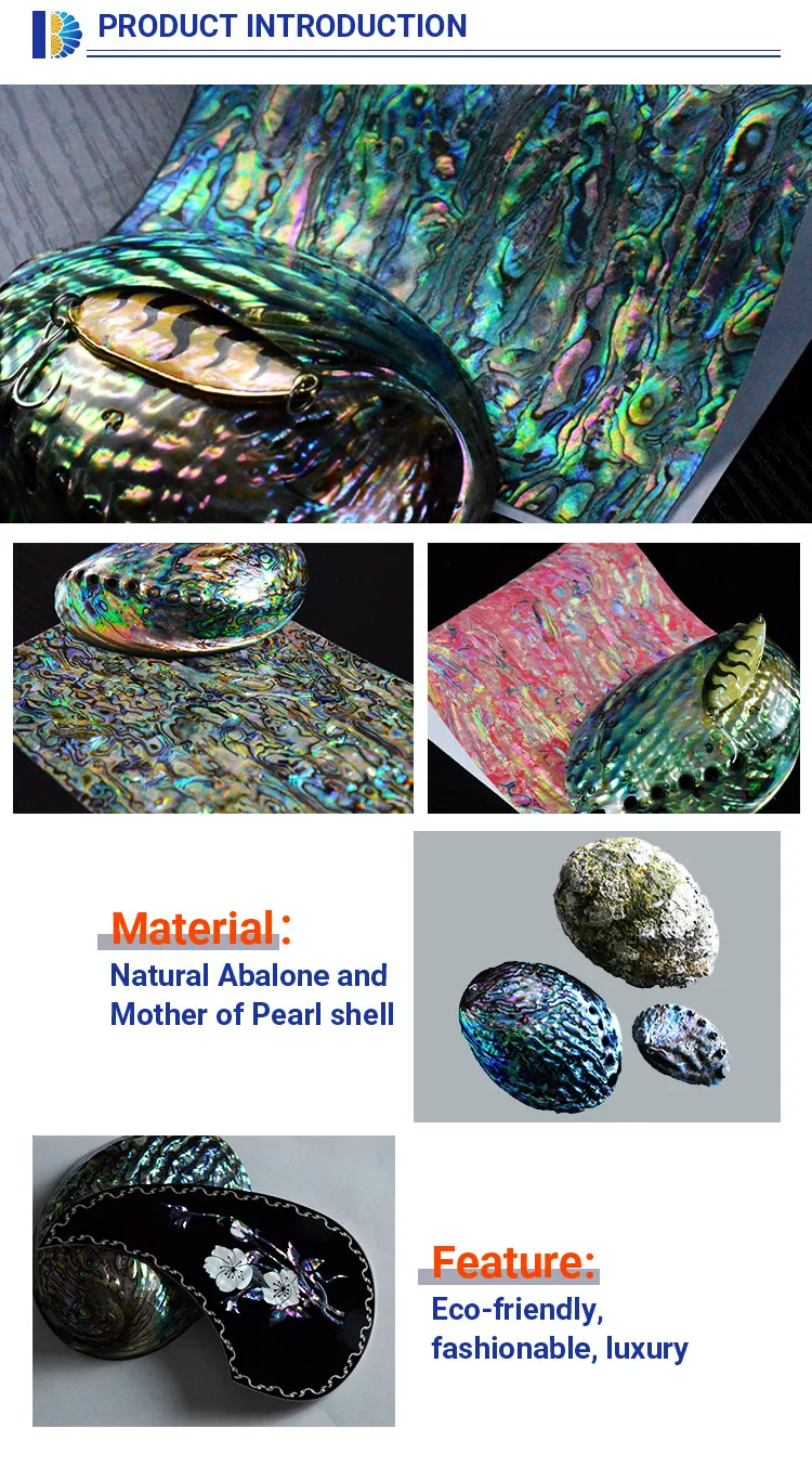 Customizable Mother Of Pearl Shell Veneer Paua Abalone Paper Laminate ...