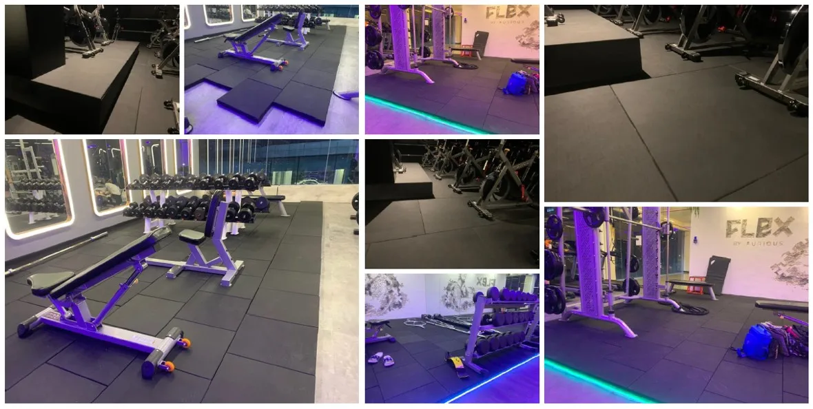 Lightweight Workout Puzzle Rubber Flooring Mat Easy Interlocking ...