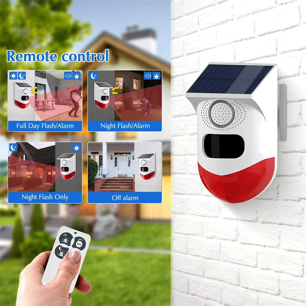 Emylo Outdoor Post Alarm System Solar Energy-powered Remote Control ...