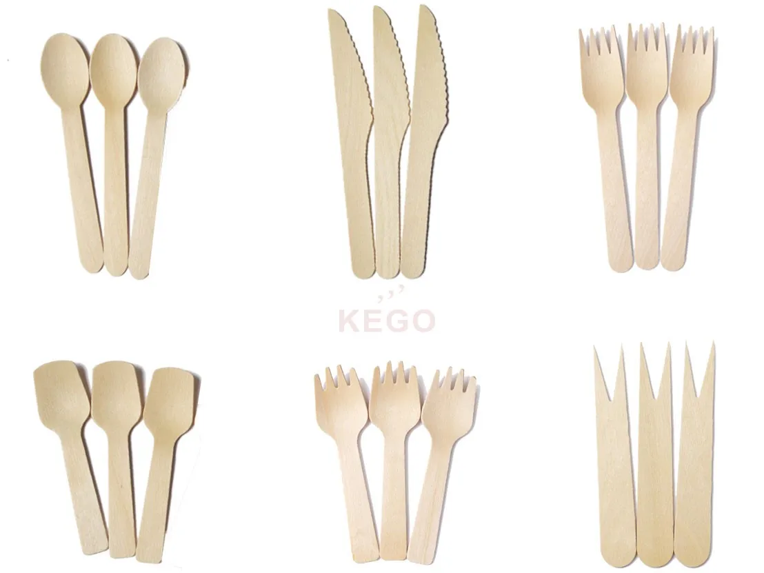 Kego Vietnam Biodegradable Wooden Disposable Eco Cutlery Set For Take ...