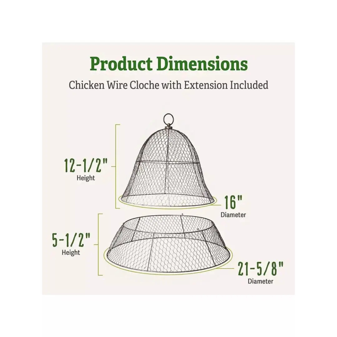 Metal Wired Garden Wire Cloche with Extension for Protection and ...