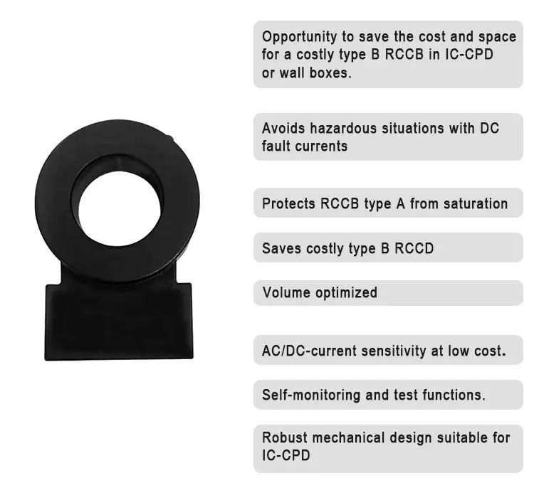 HYCB AC DC Open Loop Leakage Fluxgate-Based Residual Current Sensor - HEYI