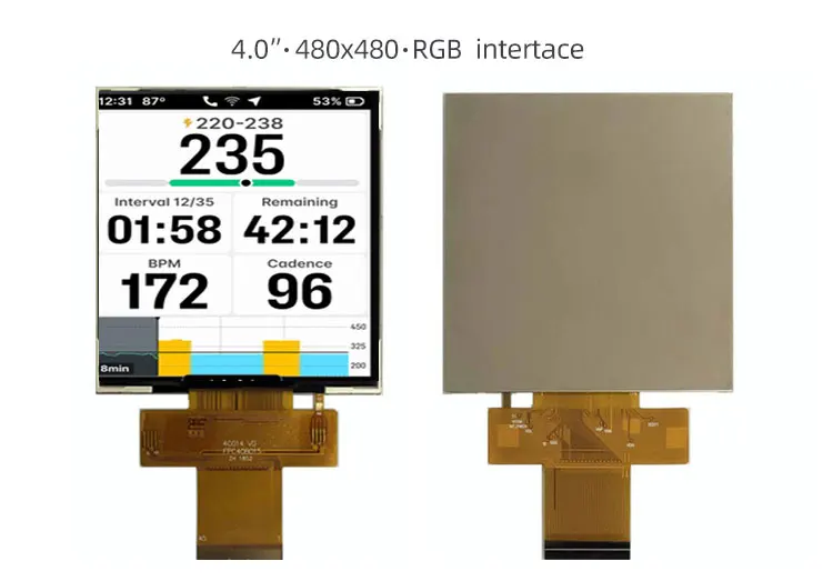 4 Inch Wide Temperature TFT LCD Display -30°C to 85°C 480x480 ST7701S RGB High-brightness ...