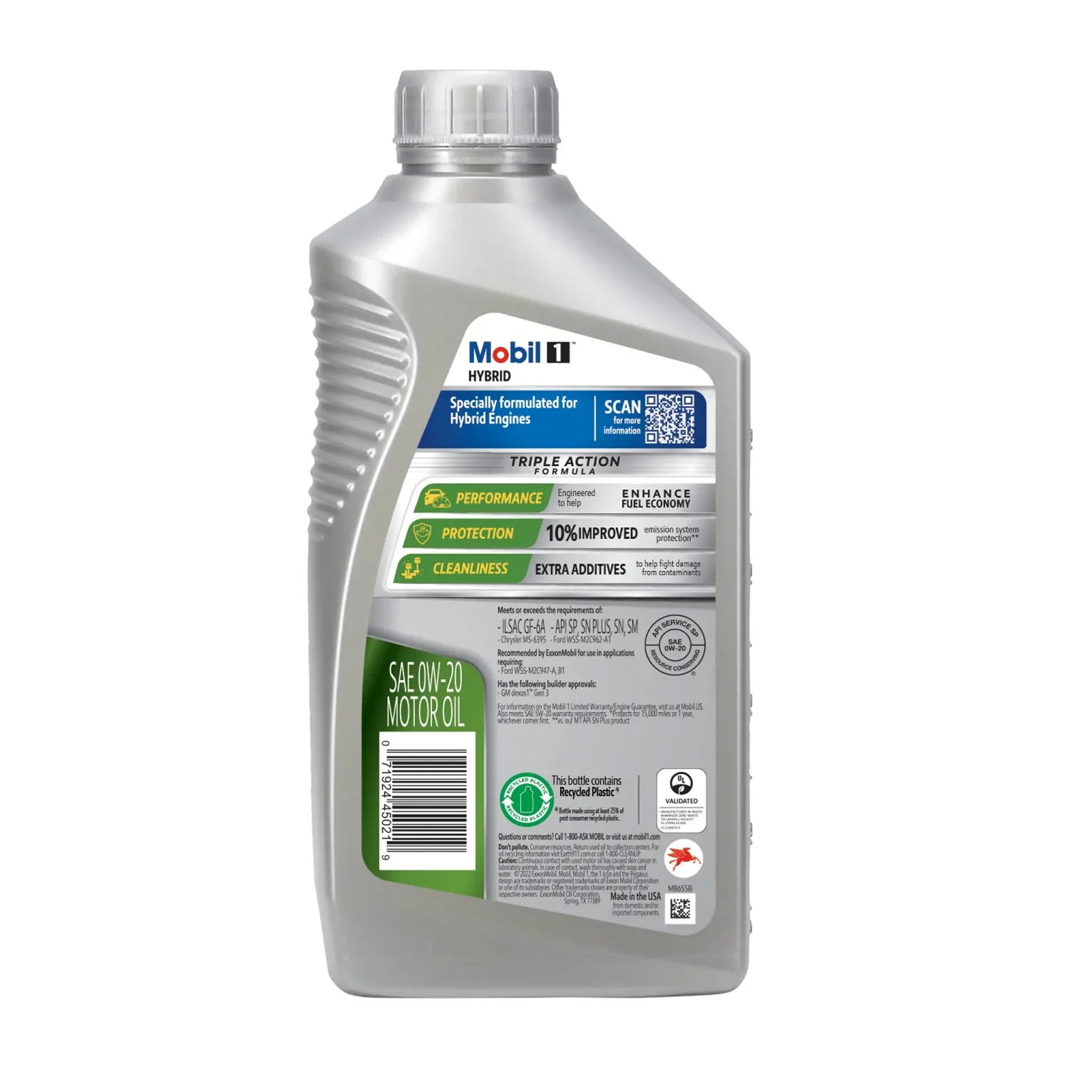 Mobil 1 Hybrid 0w-20 Advanced Full Synthetic Motor Oil,1 Quart - Buy ...