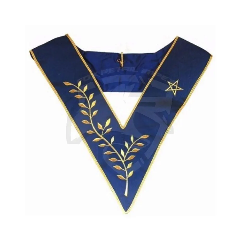 2023 Premium Quality Regalia Masonic Collar In Blue Velvet With Golden ...