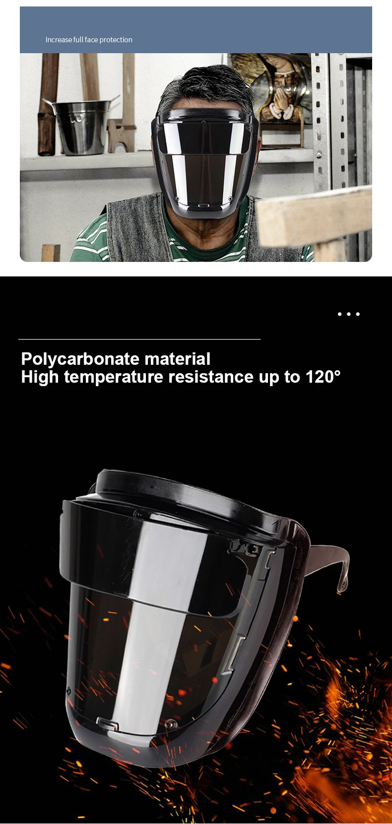 Auto Darkening Weld Helmet Heat-resistant Protective Eyes Face Shield ...