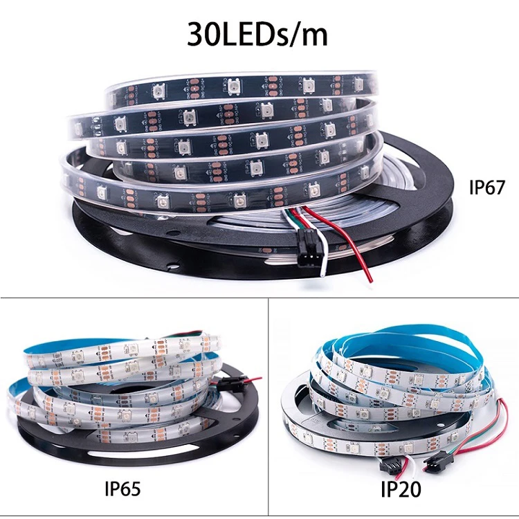 Addressable Ws2812b Flexible Digital Rgb Led Pixel Strip Ic 5v 12v 24v ...