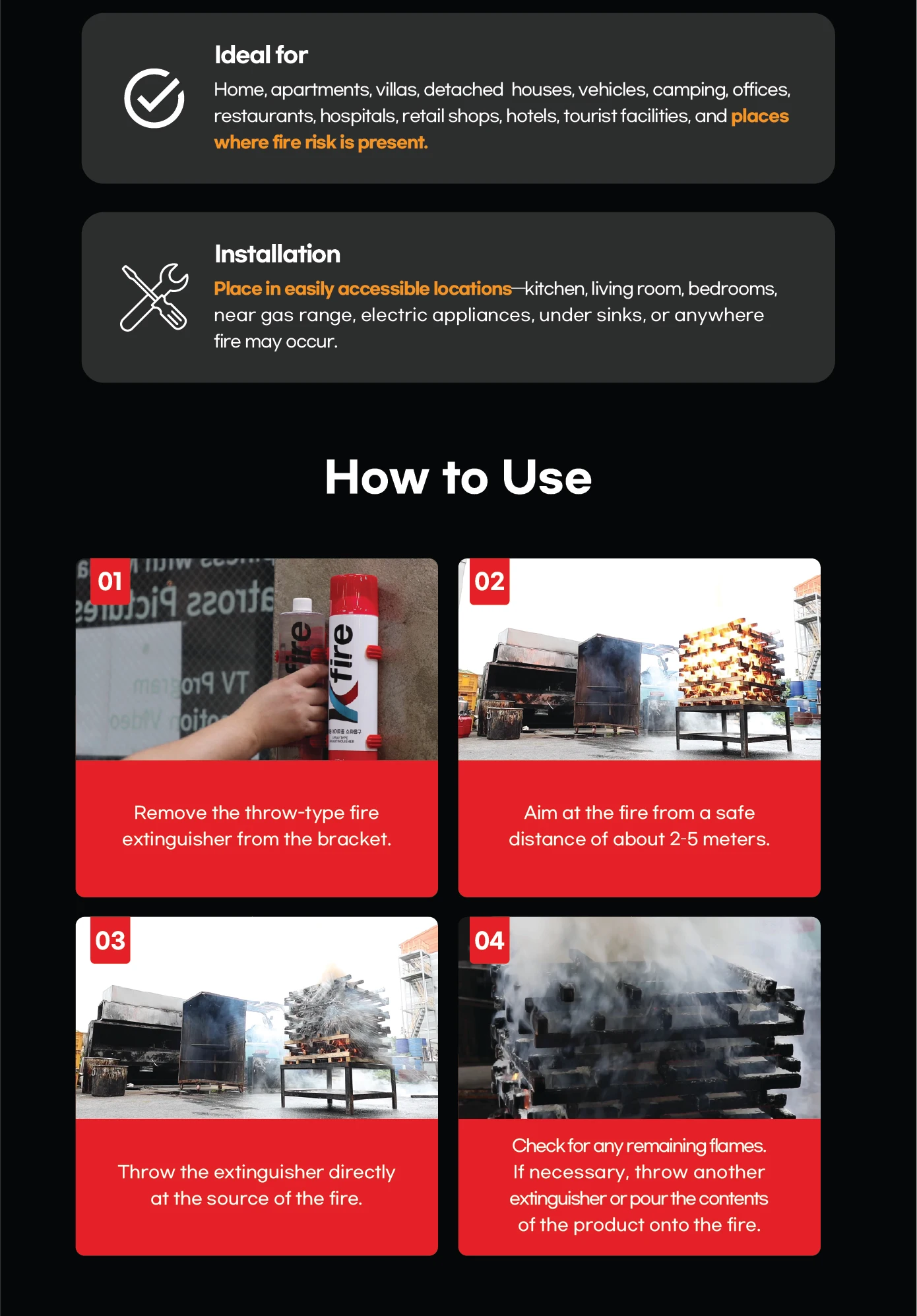 Portable Kitchen Fire Extinguisher - K-SHOT Throw-type Fire ...