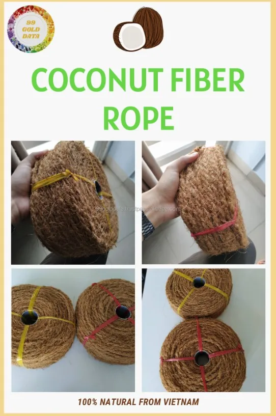 100% Vietnam Natural Coconut Coir Rope - Eco-friendly Coir Fiber Ropes ...