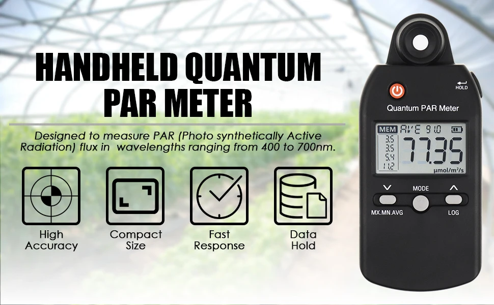 Advanced Digital Par Meter Light Intensity Full-spectrum Quantum Ppfd ...