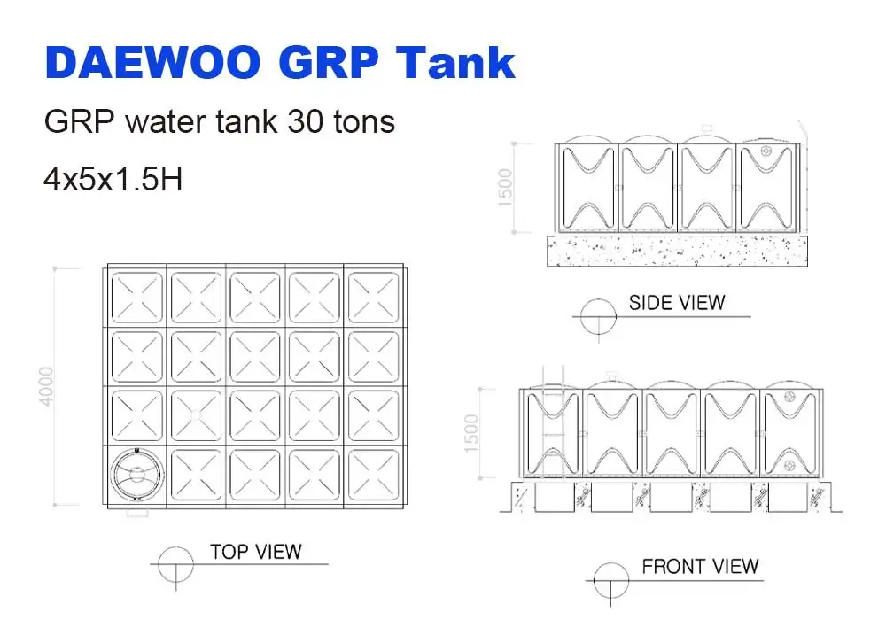 Grp Panel Water Tank Daewoo Grp Water Tank 30 Tons Excellent ...