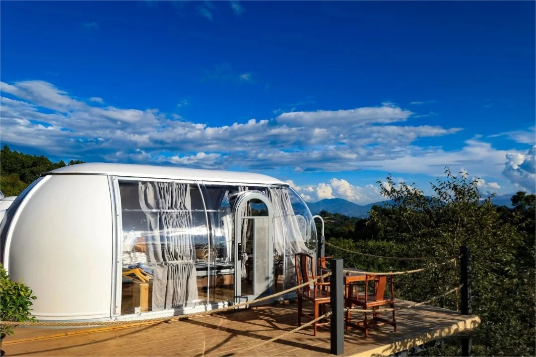 3x6m Outdoor Glamping Capsule Dome Clear Pc Geodesic Tent Transparent ...