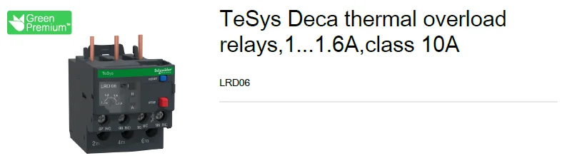 Schneider LRD06 Telemecanique Thermal Overload Relay