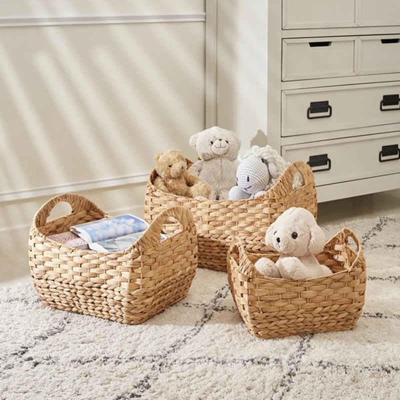 Set Of 3 Seagrass Mix Plastic String Storage Basket Flower Pots Vietnam ...