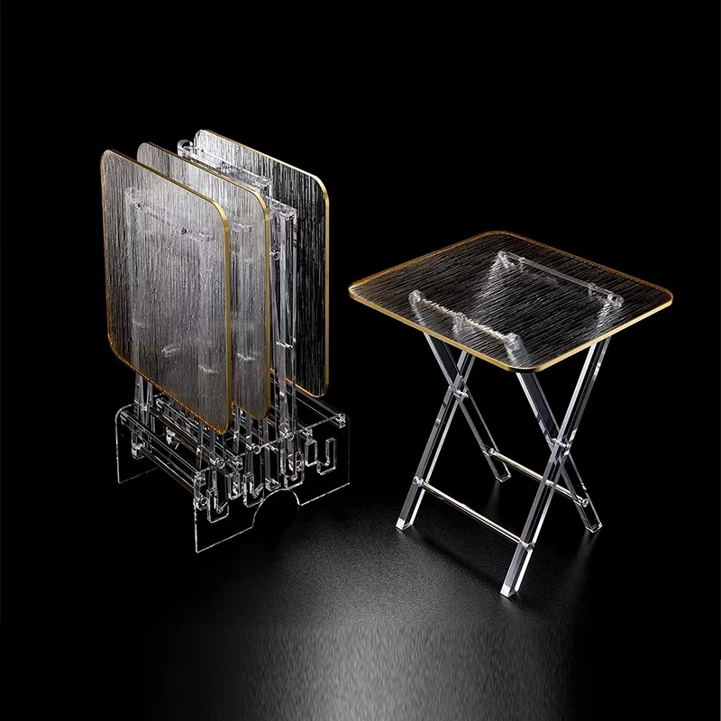 Modern Design Acrylic Tv Folding Tray Table Set - Buy Acrylic Dining ...