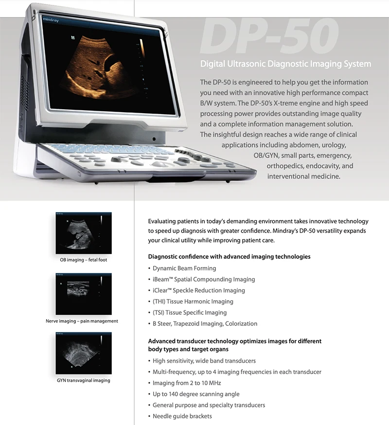 Mindray Dp-50 Dp-30 Dp-20 Dp-10 Digital Ultrasonic Diagnostic Imaging ...