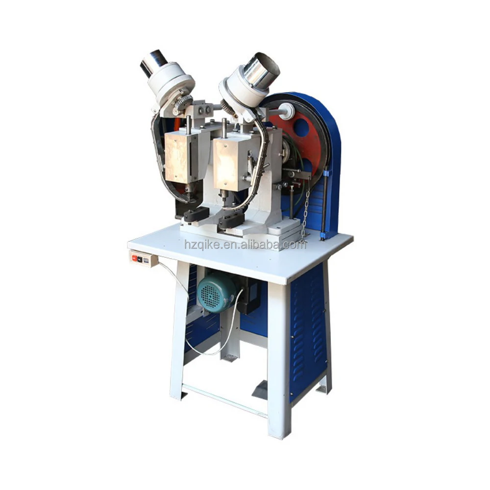 Qike JY-100 Semi Automatic Double Head Handbag Gift Box Eyelet Button Machine Shoes Eyeleting ...