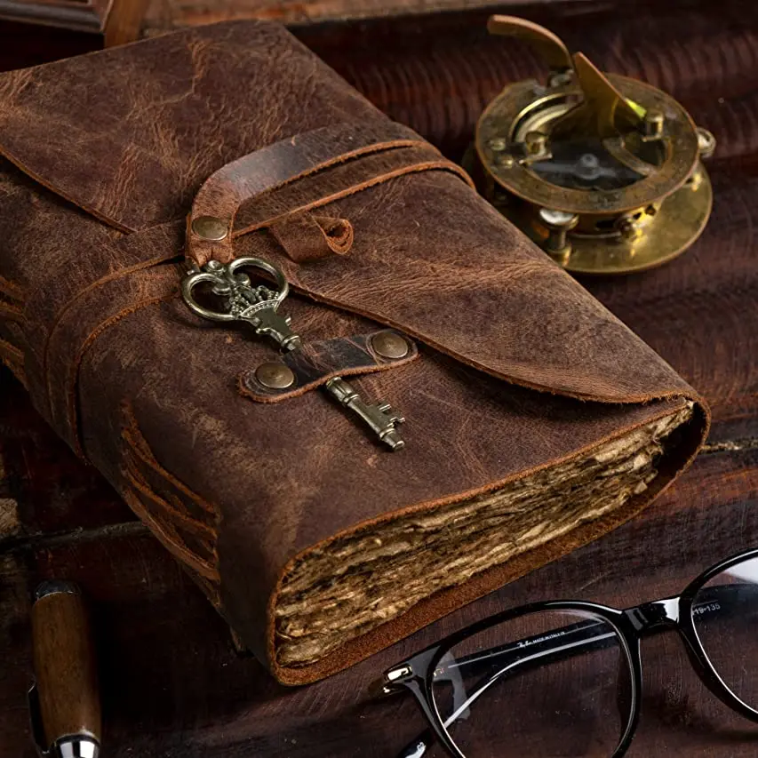 Antique Old Vintage Style Leather Journal With Lock And Key Best For ...