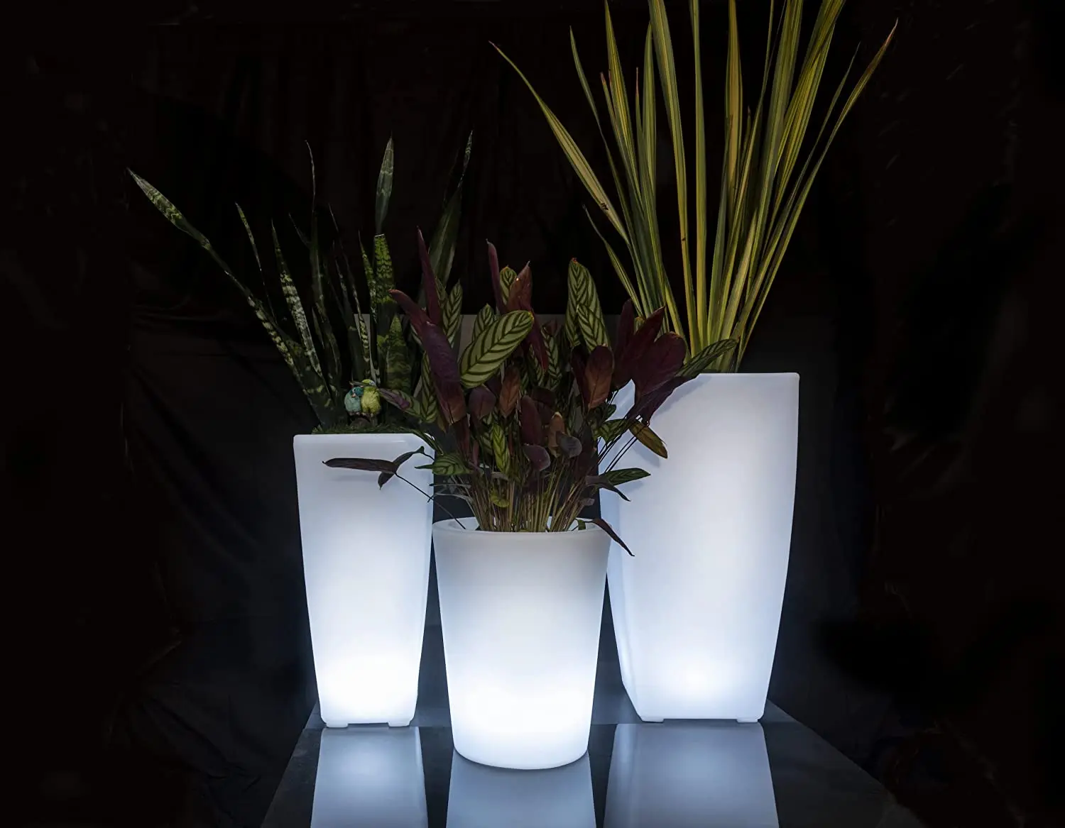 Glowing Light up Outdoor LED Illuminated Flower Plant Pots