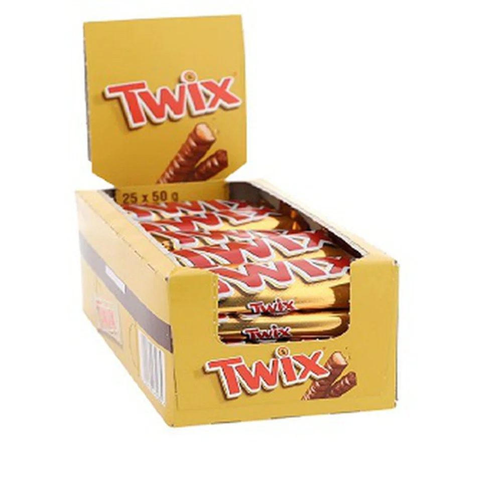 Twix Chocolate Bar 50g X 25 Pieces X10 Box Delicious Caramel And Smooth ...