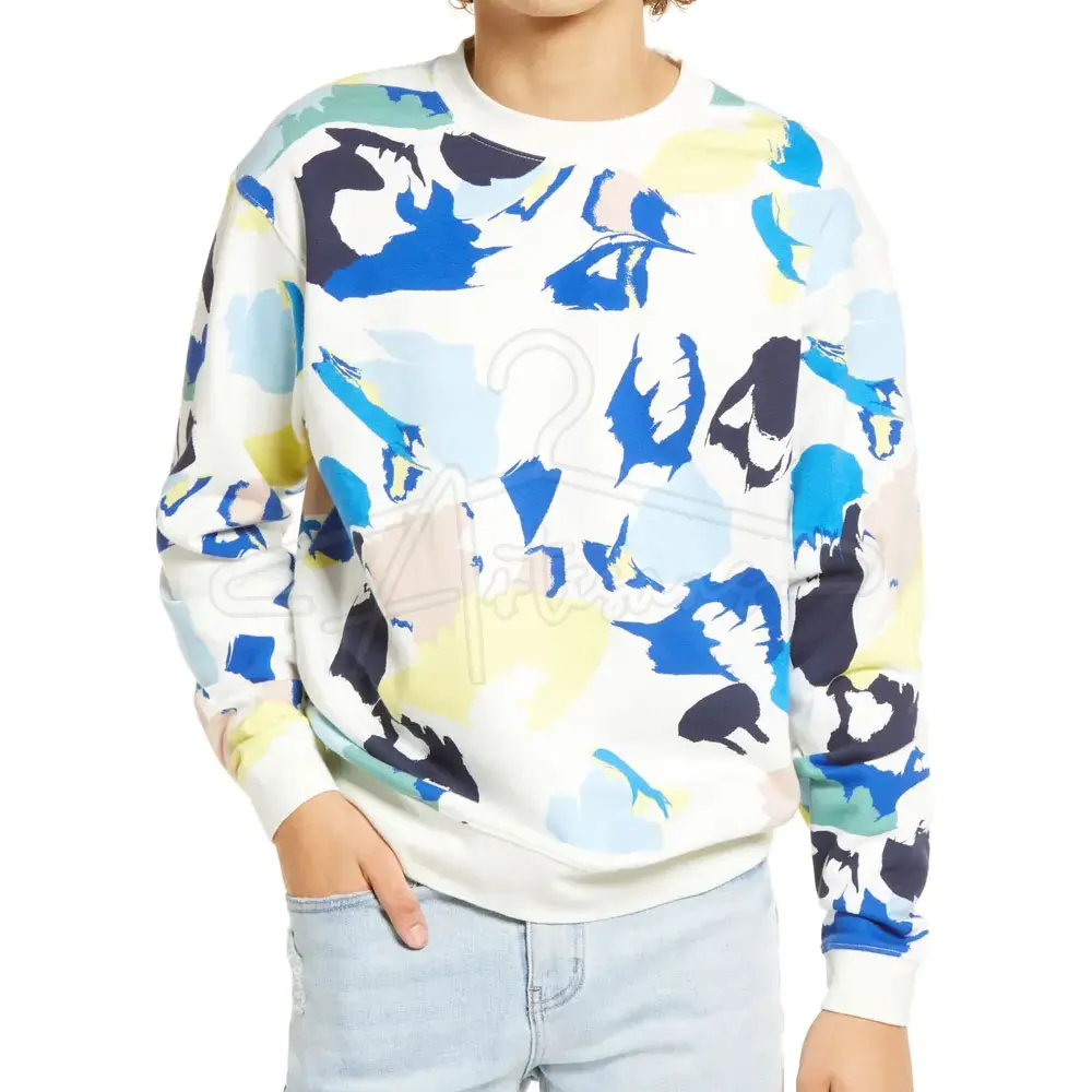 Sublimation Printing Oversized Men Pullover Sweatshirt 100% Cotton ...