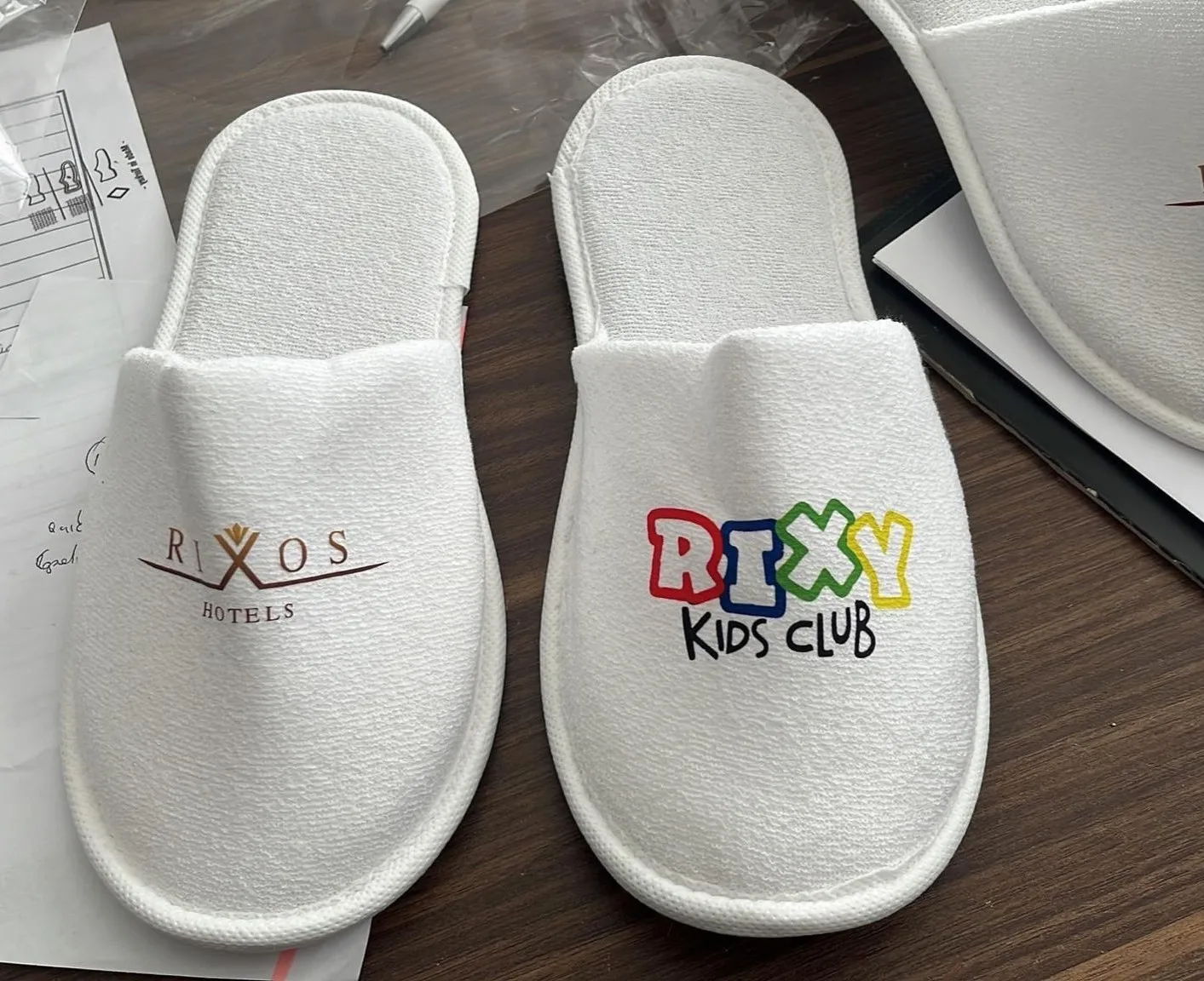 Custom Promotional Hotel Slippers With Printed Logo - French Terry ...