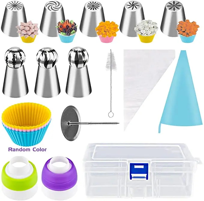 29pcs Stainless Steel Russian Cake Decorating Tip Set Home Baking ...