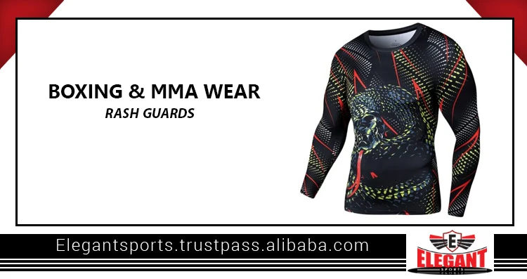 Custom Made Sublimation Printed Mma Rash Guard Full Sublimation Printed ...