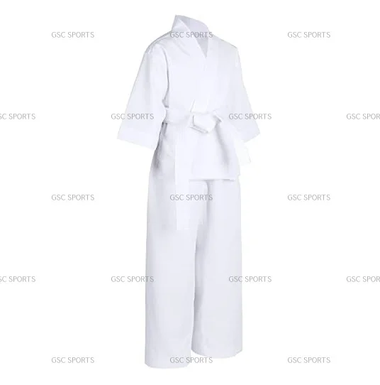 White Karate Uniforms Light Weight Custom Made Martial Arts Training ...