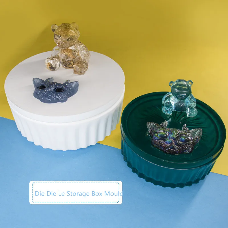 2488 Diy Crystal Epoxy Round Stripe Stacking Storage Box Silicone Mould ...