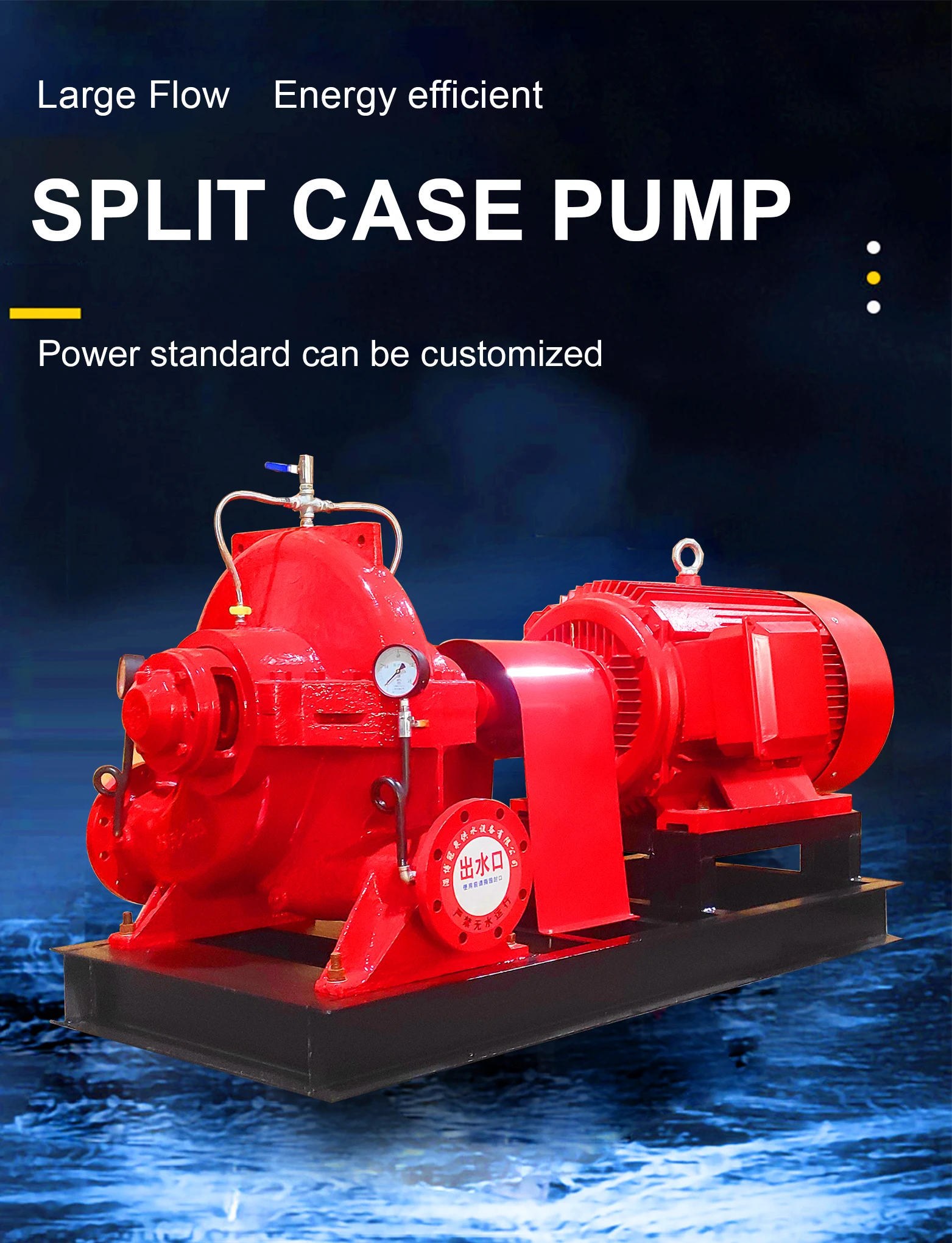 NFPA20 Standard, Electric Horizontal Split case Pump, Stainless Steel ...